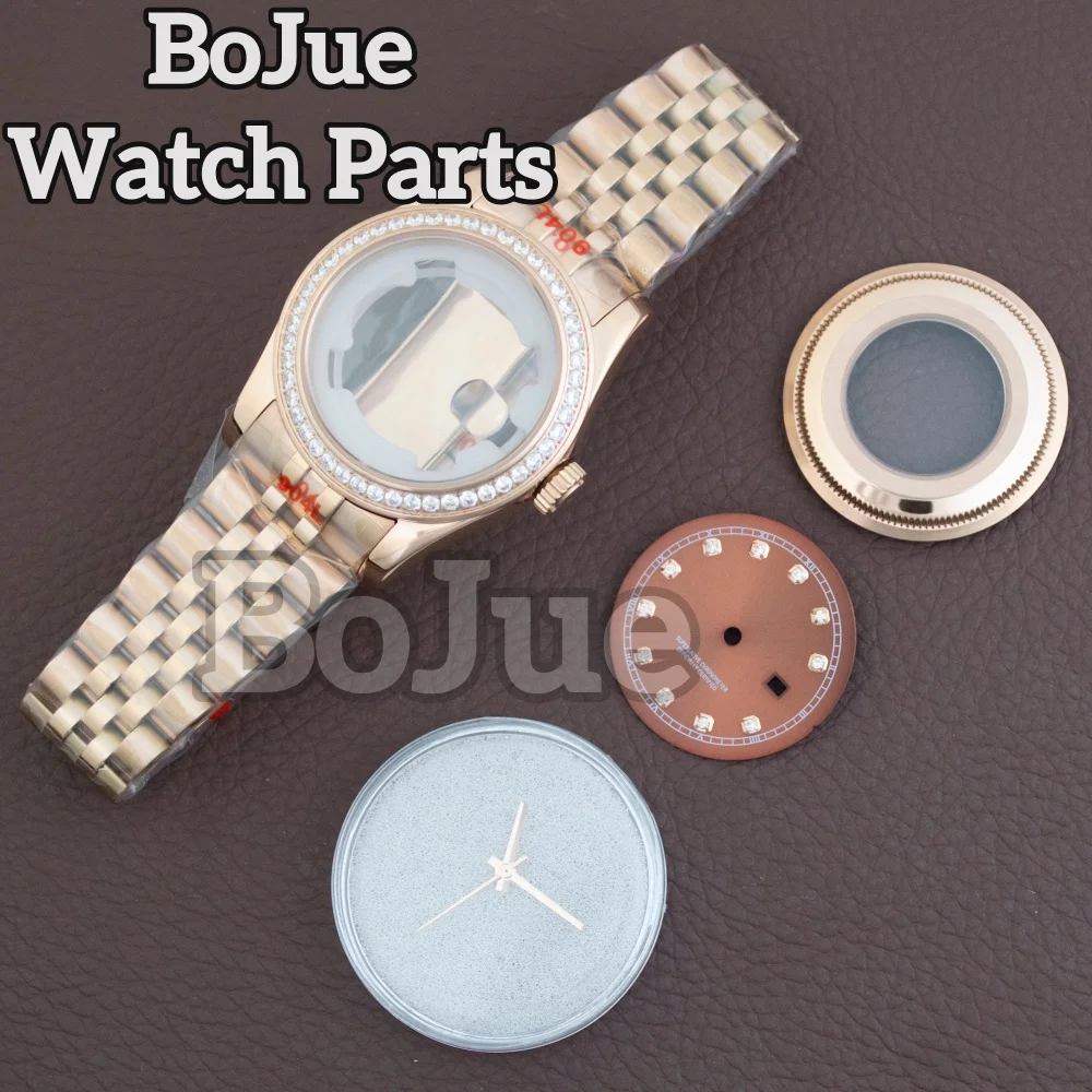 33mm NH05 NH06 Watch Case Rose Gold Stainless Steel Case Jubilee Strap ...