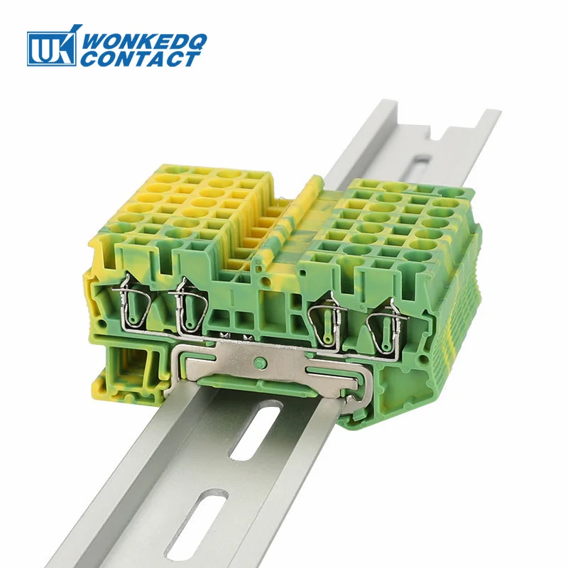 ST2-5-QU-PE-Grounding-Spring-Cage-Terminal-Block-Connector-2-in-out-2 ...