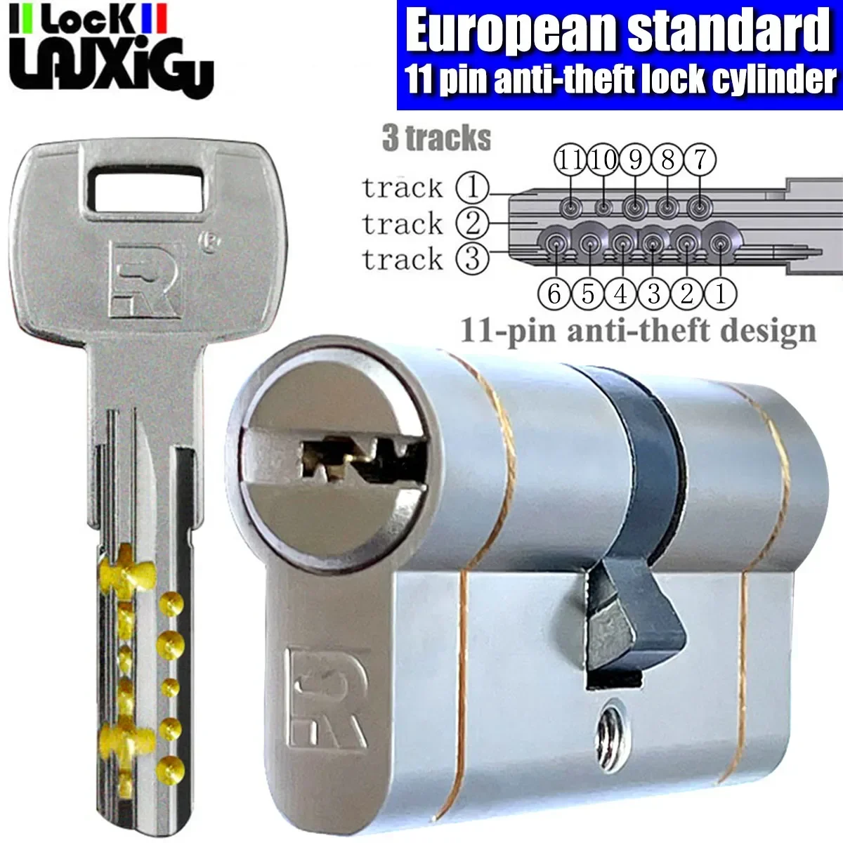 European-standard-high-quality-Cylinder-door-11-pin-anti-theft-cylinder ...