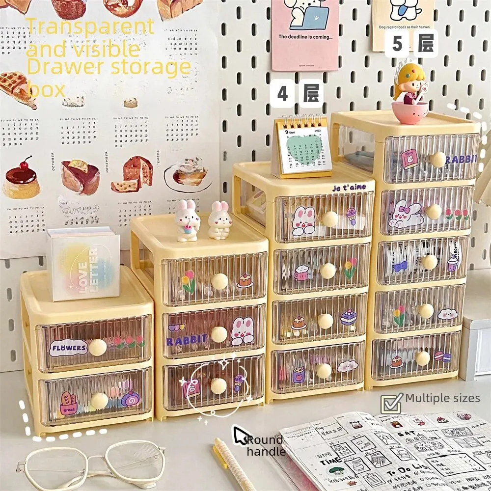 Multi-functional Desktop Organizer Drawer Style Storage Box Cosmetic ...