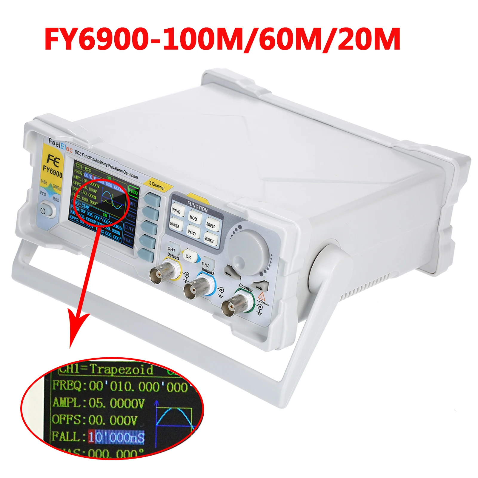 KKMOON 20/60/100MHz Module Digital DDS Signal Generator Waveform ...