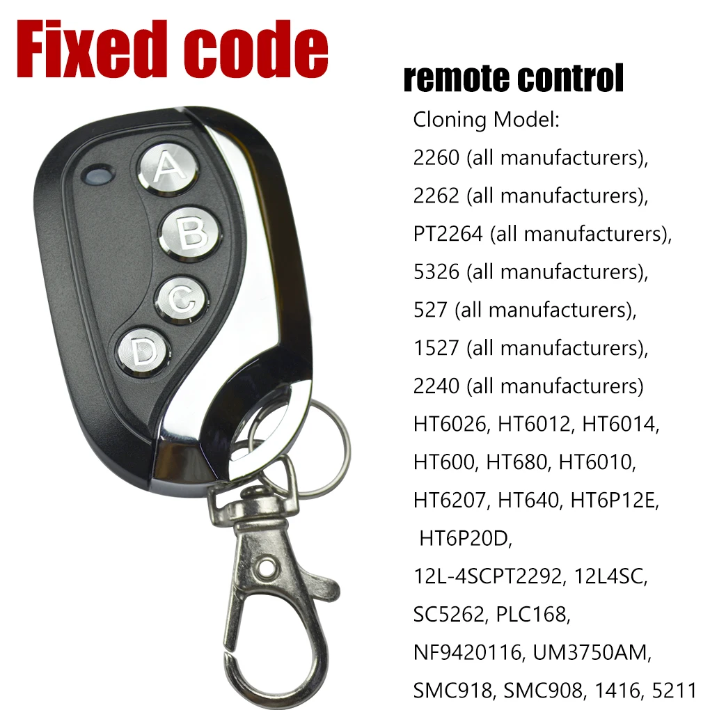433MHz Copy Remote Control Electric Garage Door Opener Remote ...