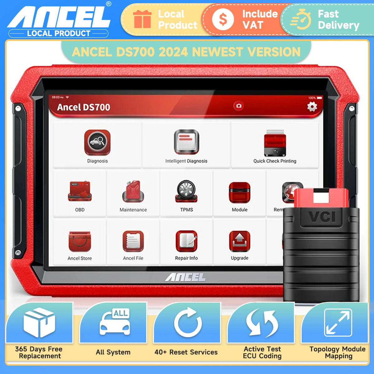 ANCEL DS700 OBD2 Diagnostic Tools Professional Full System Bi ...