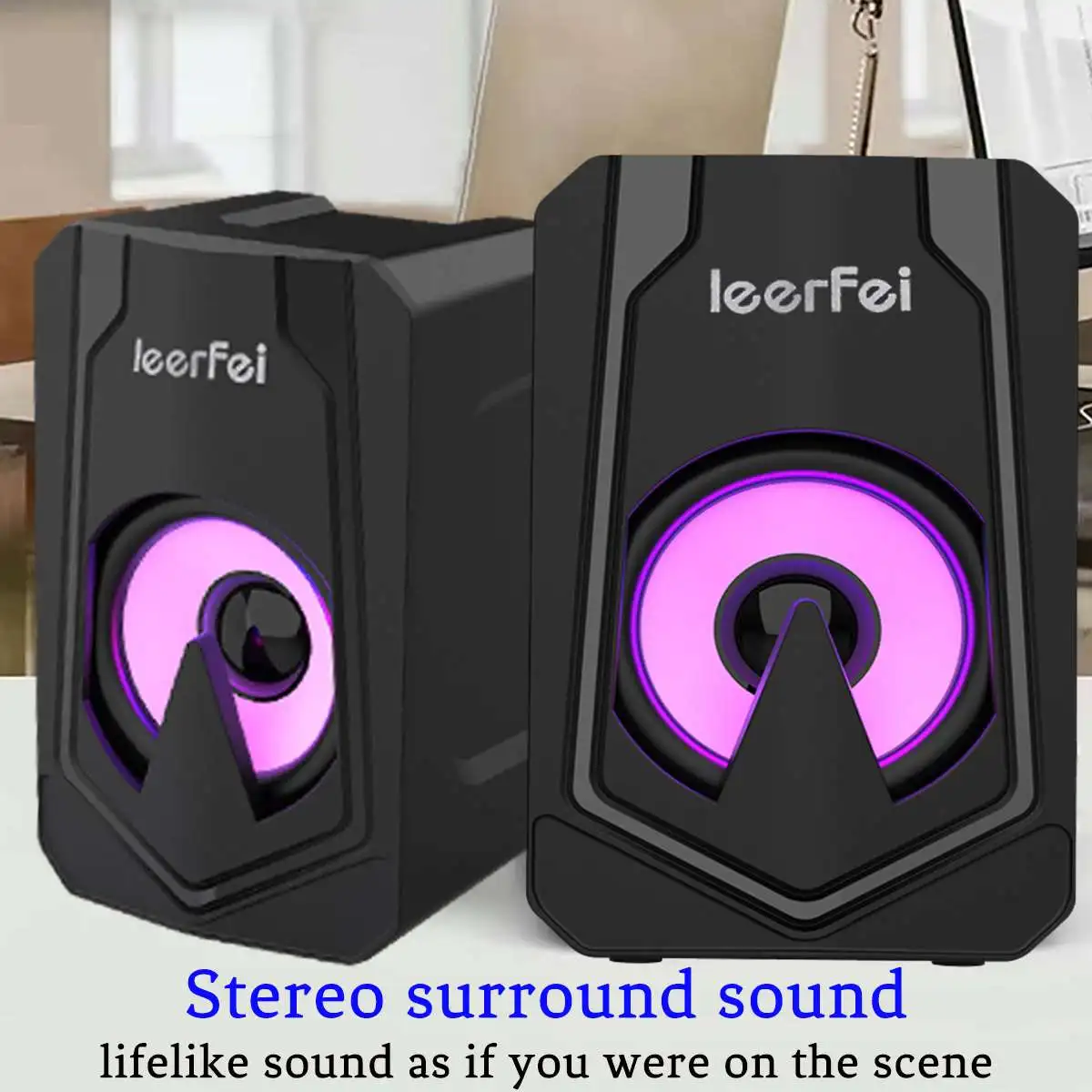 K 1060 PC Computer Speakers Sound Box Subwoofer RGB Gaming Speaker HIFI ...