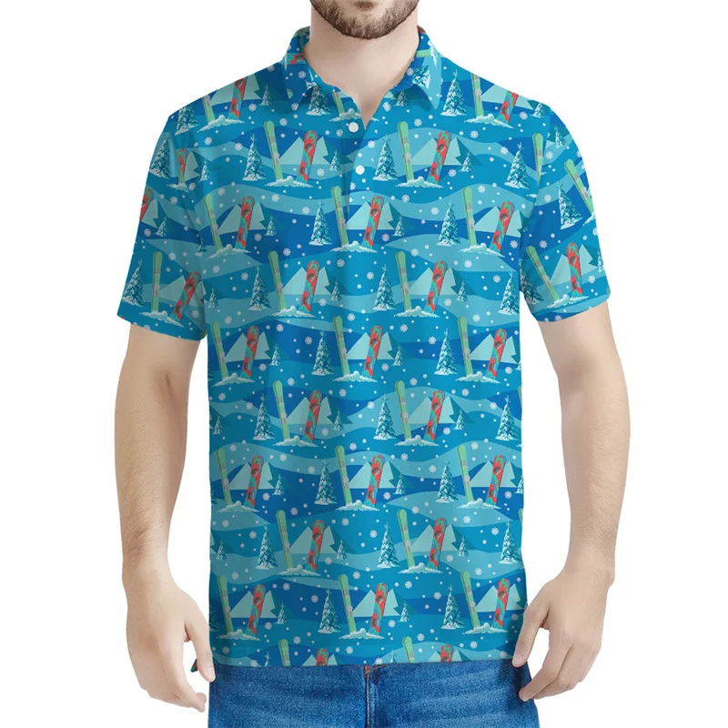 New-Design-Ski-Snowboard-Pattern-Polo-Shirt-Men-Skating-3D-Printed-Tees ...