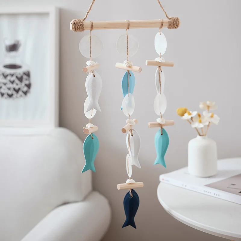 Wooden-Fish-Shell-Wind-Chimes-Marine-Style-Wooden-Pendant-Ocean-Wind ...