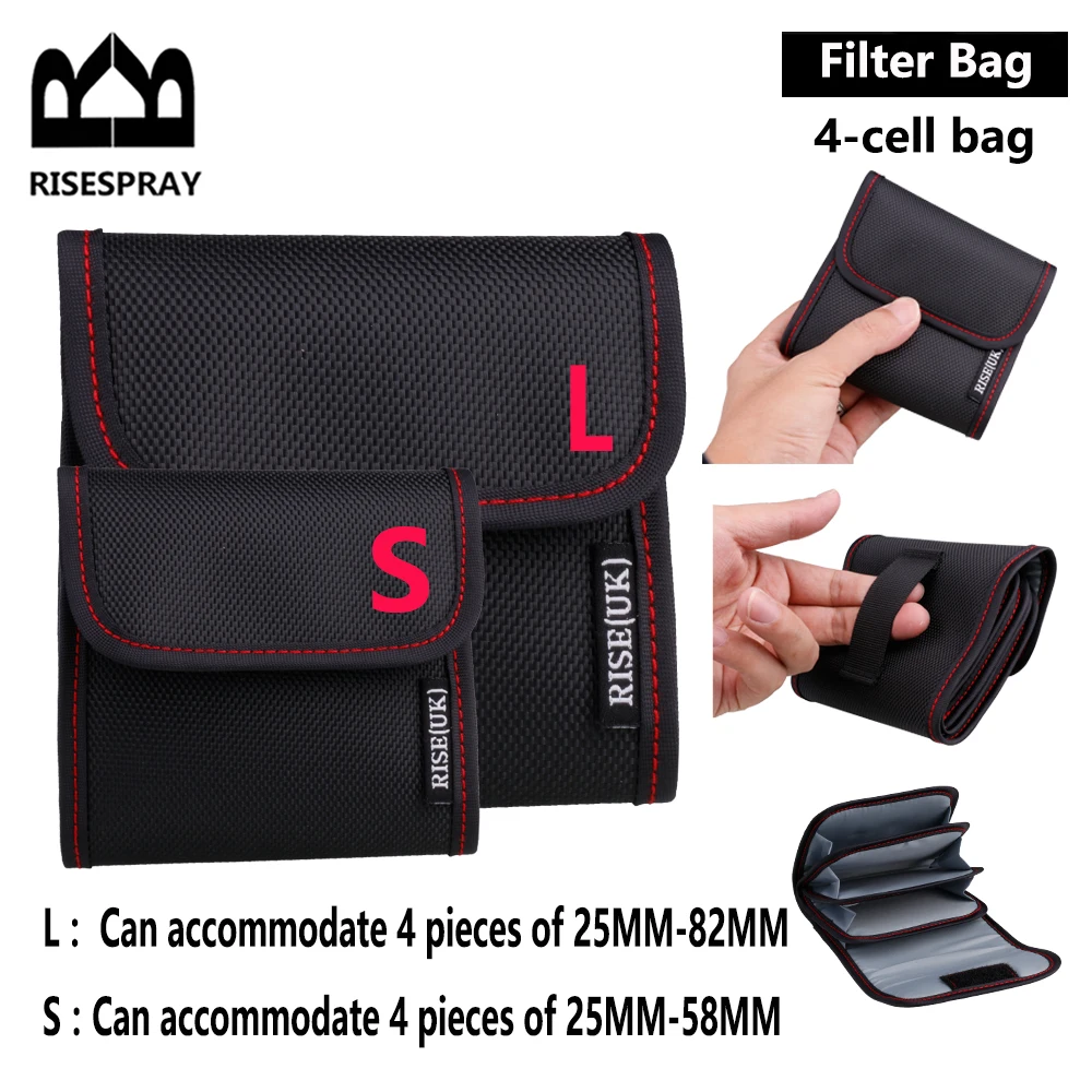 RISESPRAY-4-Slots-Camera-Lens-Filter-Bag-Wallet-Durable-Polyester-UV-ND ...