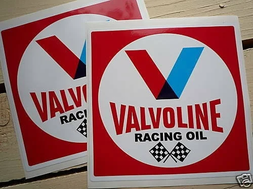 For-x2-VALVOLINE-Red-Square-STICKERS-4-Pair-Classic-Car-Racing-Oil-Race ...