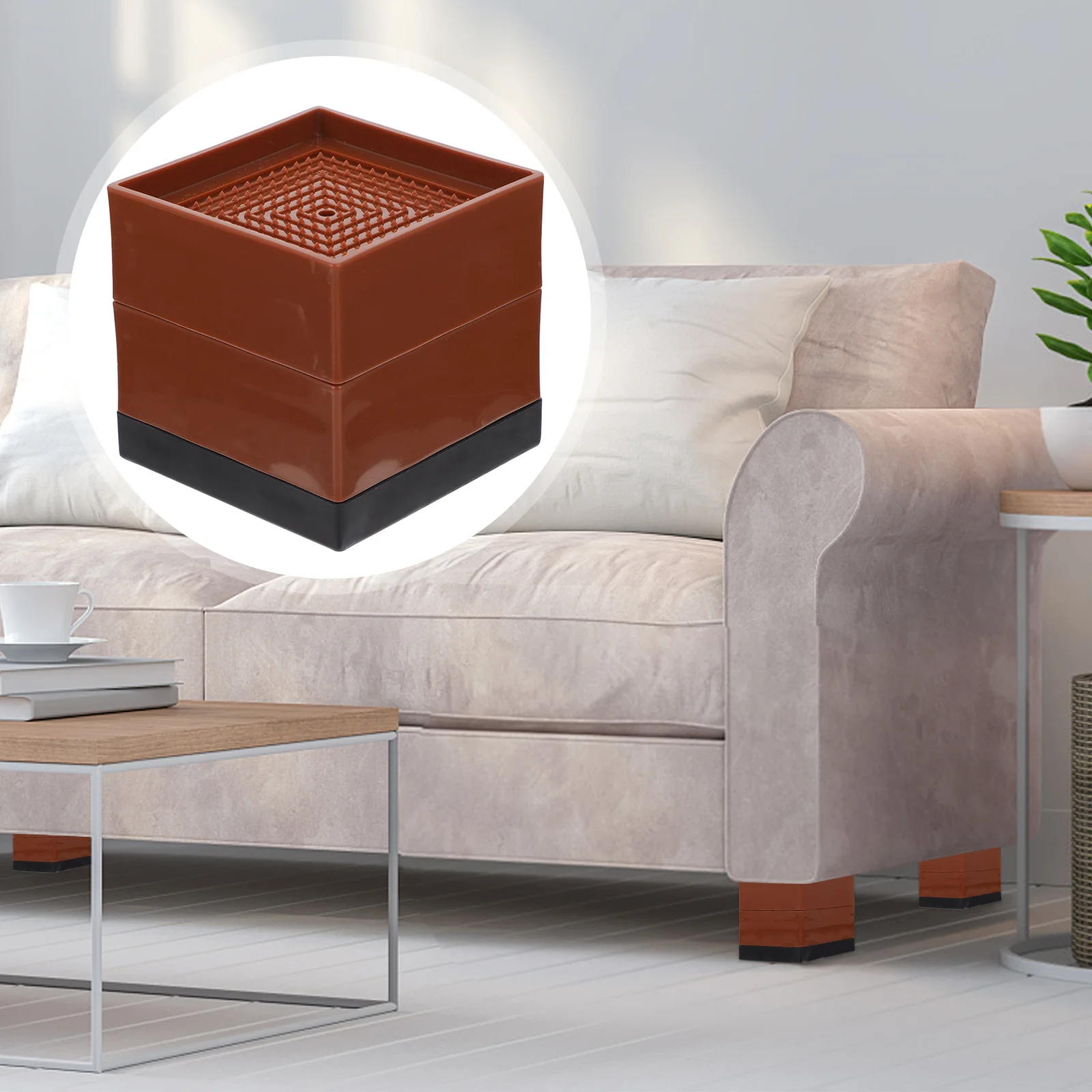 Heavy Duty Plastic Furniture Heightening Pad Bed Riser Sofa Leg Lifter ...
