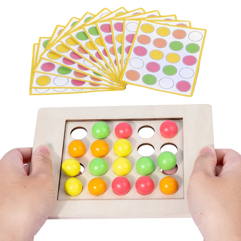 Wooden-Beads-Puzzle-Toy-Fine-Motor-Skill-Training-Tool-Montessori-Board ...