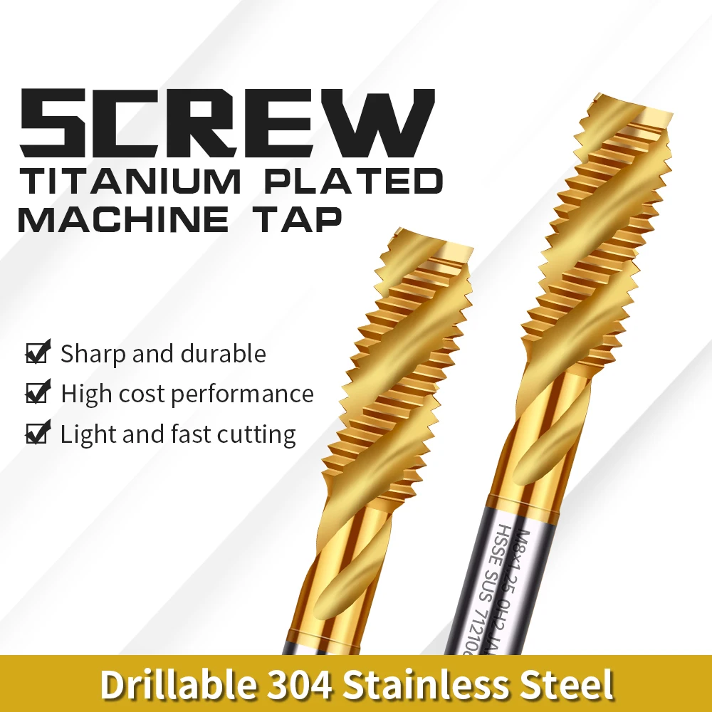 6542-Titanium-plated-Screw-Tap-Straight-Groove-Spiral-Metric-Thread-Tap ...