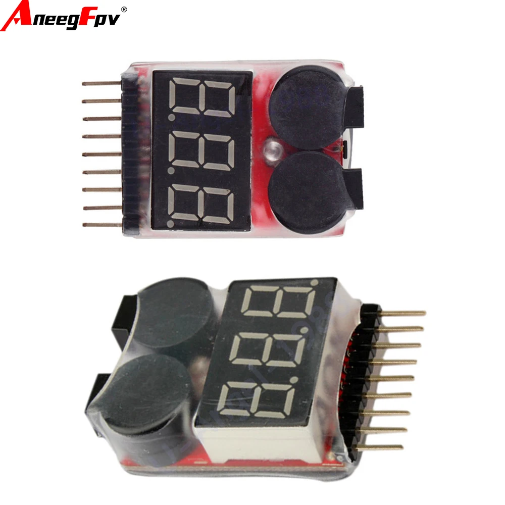 2/1pcs 2in1 1-8s Lipo Battery Voltage Tester,RC Low Voltage Buzzer ...