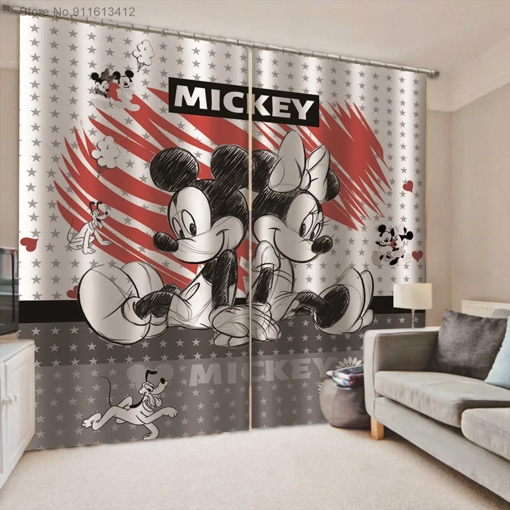Mickey-Minnie-Mouse-Curtain-Cartoon-Snow-White-Thick-Blackout-Curtains ...