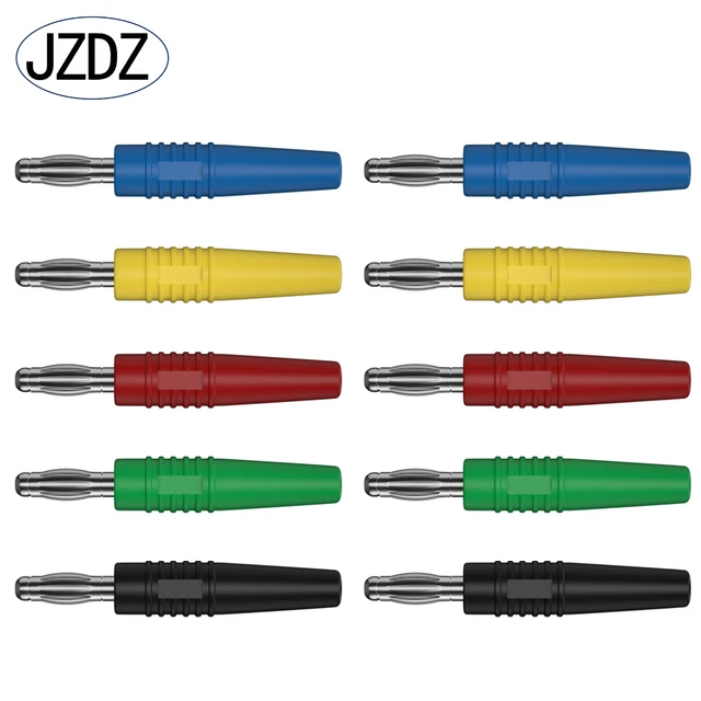 JZDZ 10pcs 3mm Banana Plug Electrical Connector Adaptor 5 Colors J.10008