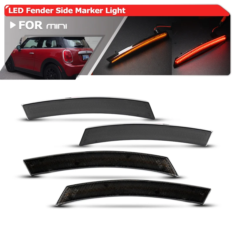 4x Euro Smoked F&r Led Side Marker Light For Mini R50 R53 02-06 R52 04 ...