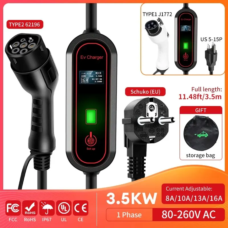 EV-Charger-Portable-Electric-Charging-Controller-Adjustable-Current ...