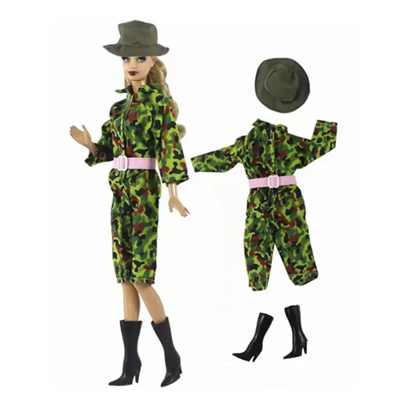 1-6-BJD-Clothes-Camouflage-Army-Jumpsuit-Outfits-For-Barbie-Doll ...