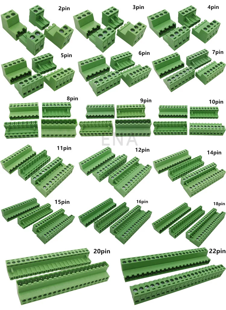 2 Pin Connector 3.5mm Kf2edg Pcb Screw Terminal Block Connector | Pin ...
