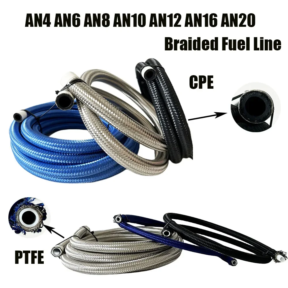 Car Fuel Hose Oil Gas Line Nylon Steel Braided Pipeline PTFE/CPE ...