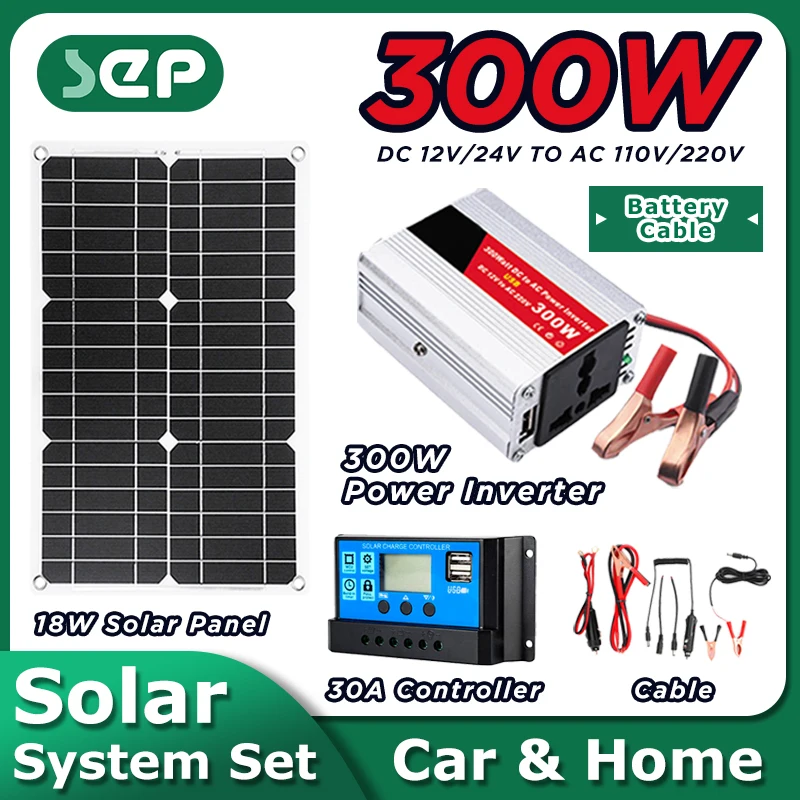 Set-Of-Solar-Panels-18W-Monocrystalline-Solar-Panel-12V-220V-110V-300W ...