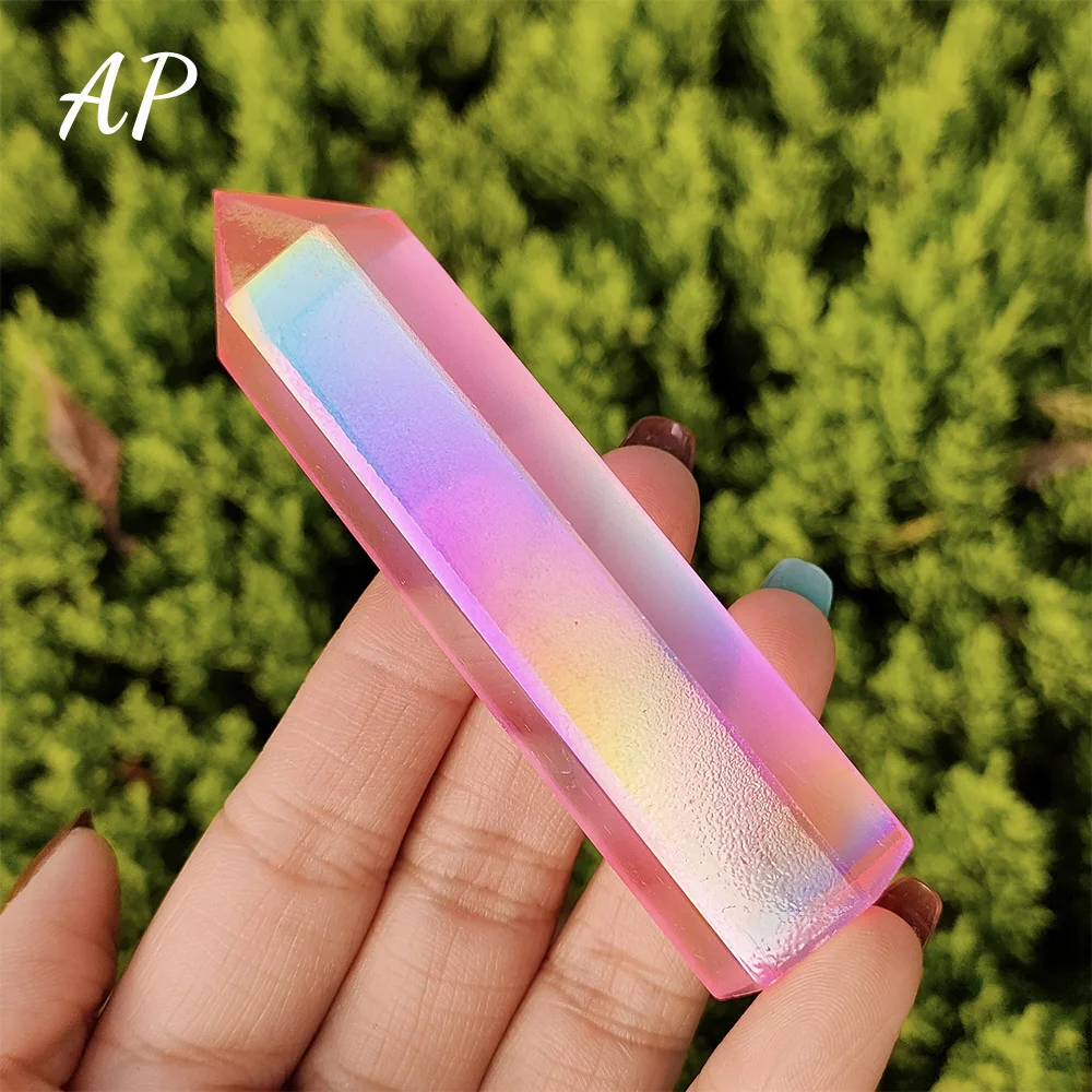 Electroplating-Pink-Crystal-Point-Tower-Polished-Healing-White-melting ...