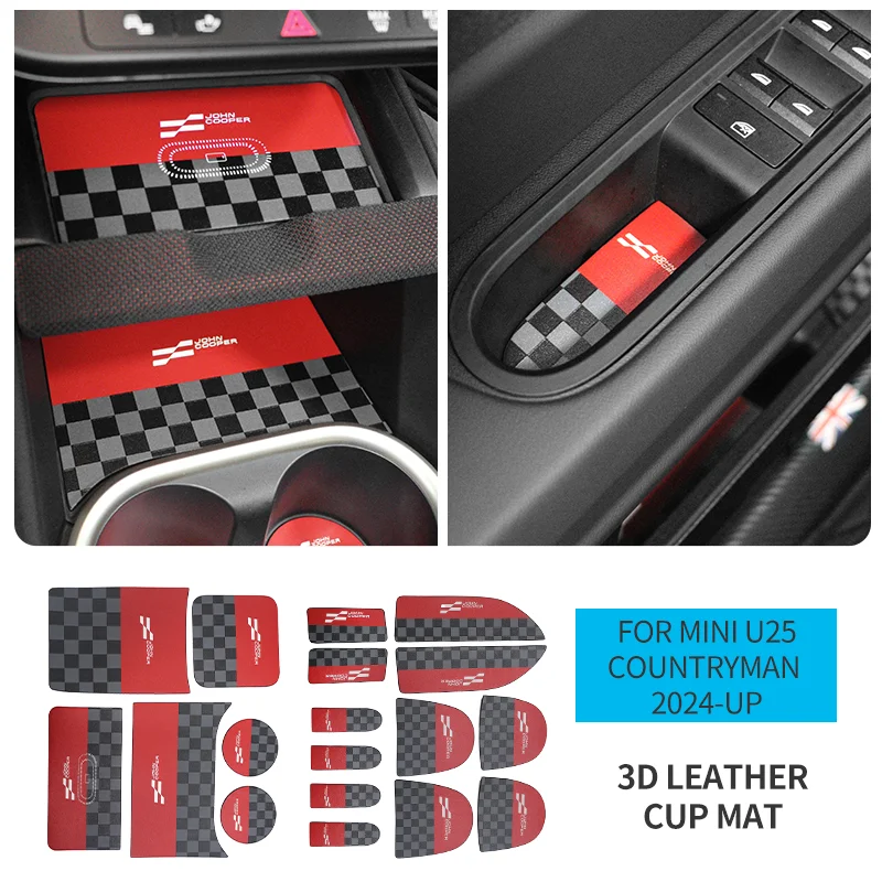 18pcs-Central-Control-Cup-Pad-For-MINI-Countryman-U25-Car-Coasters-Door ...