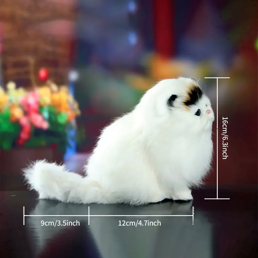 Simulation Mini Cat Cute Plush Cats with Sound Children Birthday Gifts ...