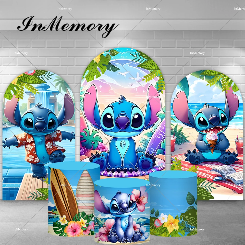 Lilo-Stitch-Arch-Backdrop-Cover-Cartoon-Hawaii-Hula-Dance-Kids-Birthday ...