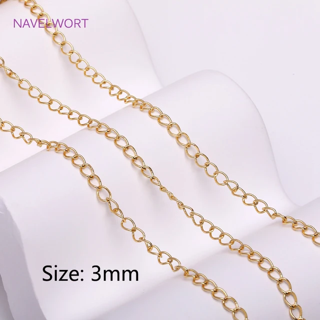 Wholesale Bulk Chain For Jewelry Making DIY Craft, Multi types Real Gold Plating Thin Chains For ...