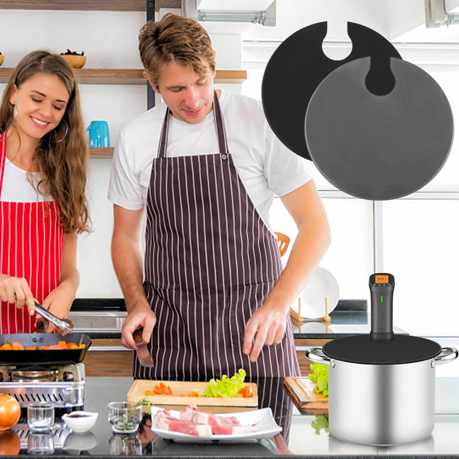 Silicone-Cooker-Lids-Sealing-Protective-Lid-Heat-Sous-Vide-Lid-Silicone ...