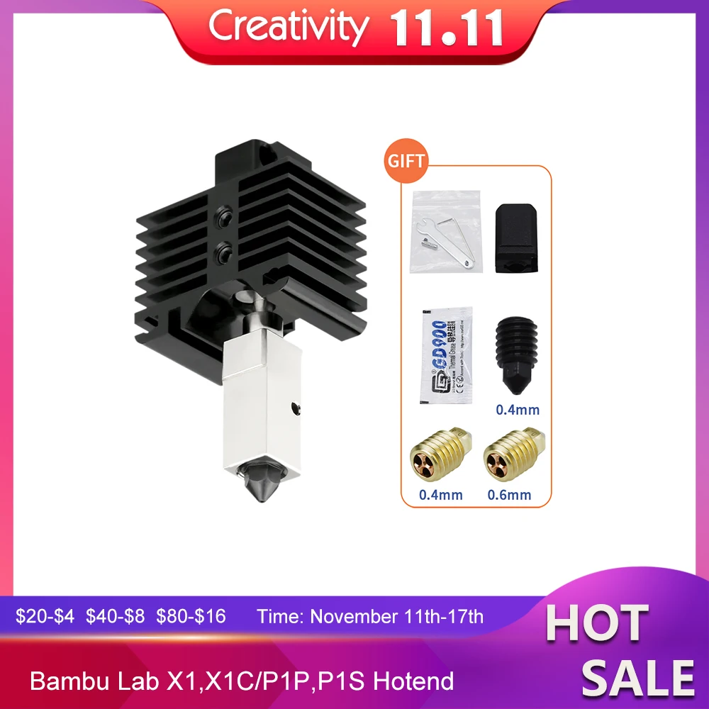 Upgraded-Hotend-For-Bambu-Carbon-Lab-X1-Combo-Plated-Heat-Block-CHT ...