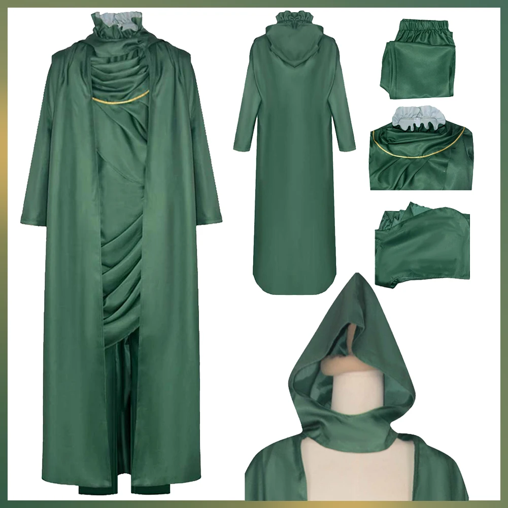TV-2-Super-Villain-Disguise-Costume-Loki-Cosplay-Fantasy-Green-Robe ...