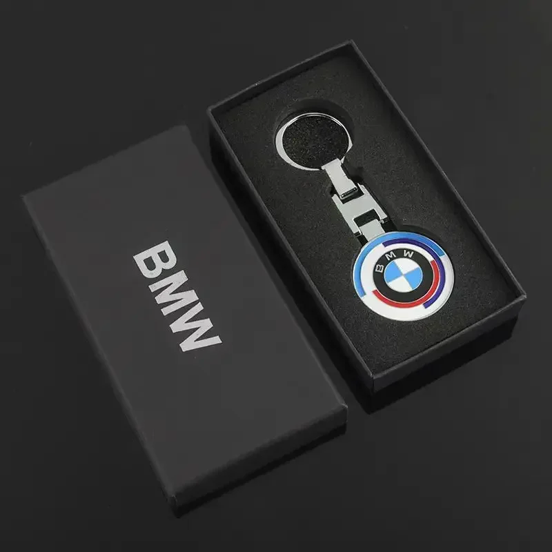 Metal-Round-Car-Keychain-Emblem-KeyRing-Pendant-For-BMW-E46-E90-E60-F30 ...