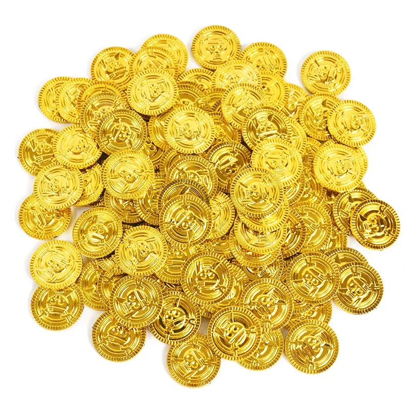 50/100/200Pcs Pirate Gold Coins Kids Birthday Party Decoration Favors ...