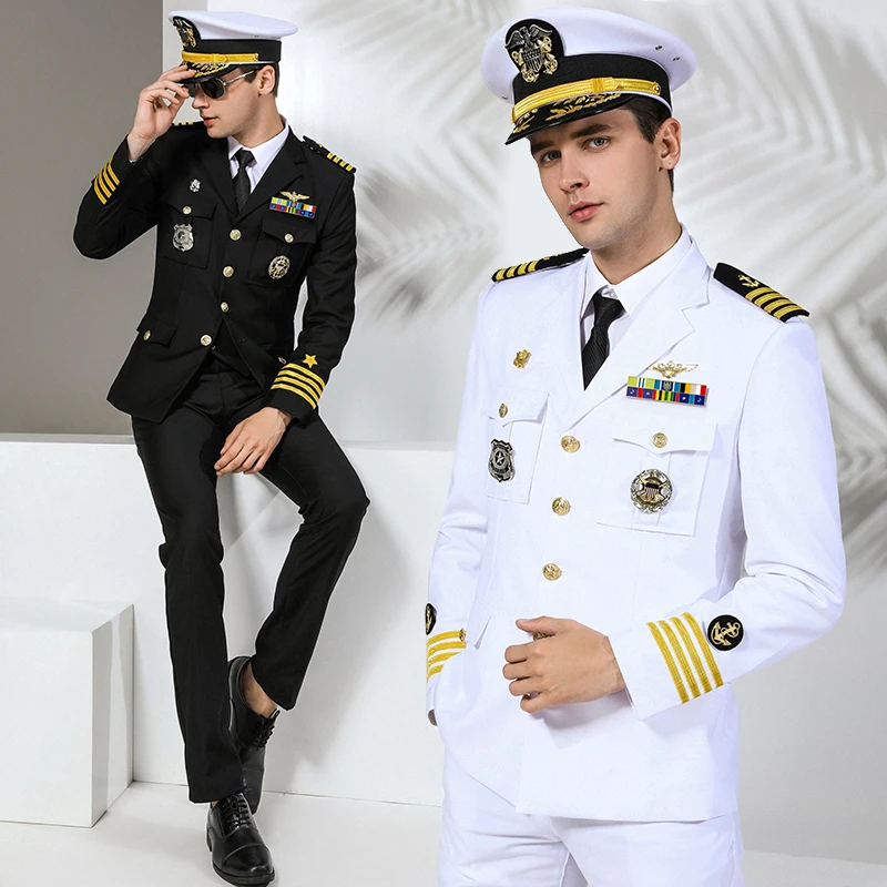US Navy Military Uniform Yacht Captain Suit Dinner Costume Military ...