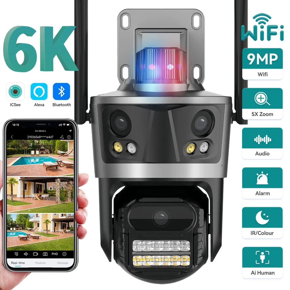 Three-lens-Three-Screens-9MP-6K-HD-PTZ-Wifi-IP-Camera-Dual-Len-Dual ...