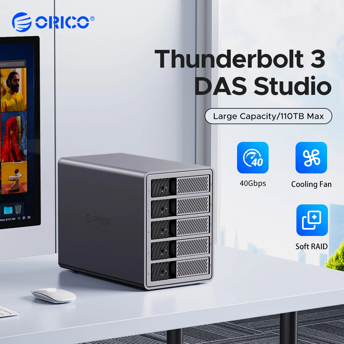 ORICO-5-Bay-DAS-40Gbps-Daisy-Chain-HDD-Docking-Station-Type-C-3-5-HDD ...