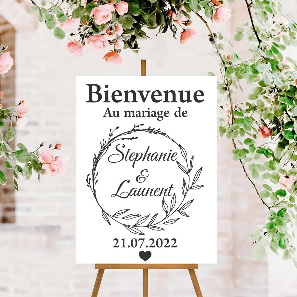 French-Style-Wedding-Mirror-Vinyl-Decal-Custom-Names-Wall-Sticker ...