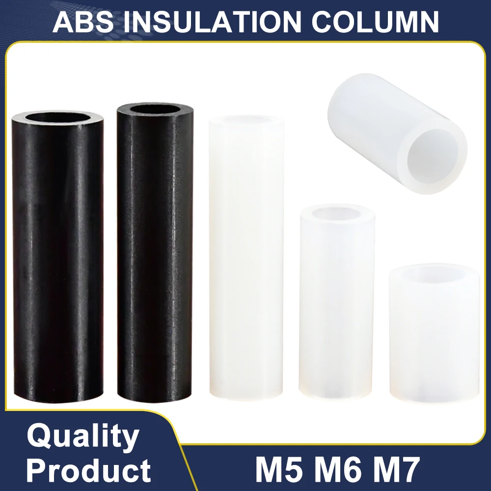 M5-M6-M7-Black-White-Nylon-Sleeve-Spacer-Pillar-ABS-Plastic-Insulation-Isolation-Pillar-PCB ...