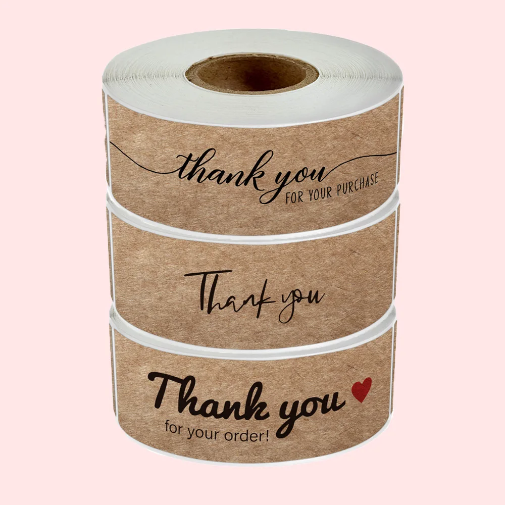 120pcs-Thank-You-for-Your-Order-Stickers-Kraft-Paper-Sealing-Stickers ...