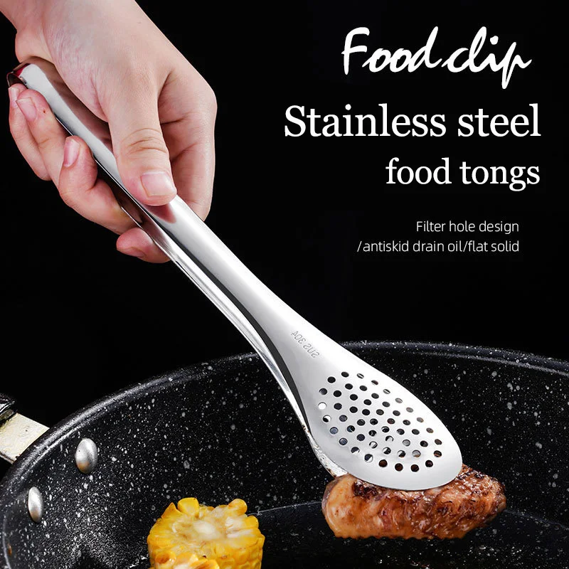 1pcs-Kitchen-Utensils-BBQ-Food-Clip-Kitchen-Chief-Tongs-Stainless-Steel ...