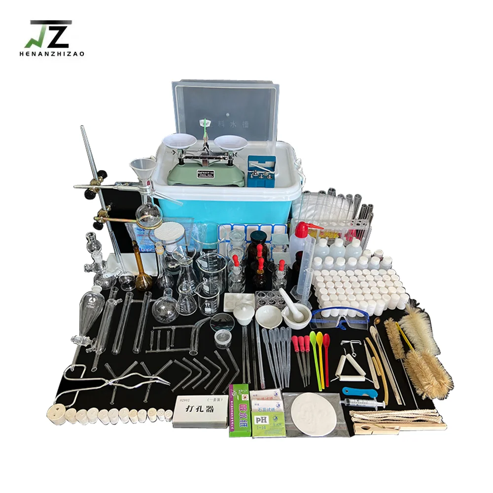 Equipos de laboratorio químico para todo el conjunto, experimentos de ...