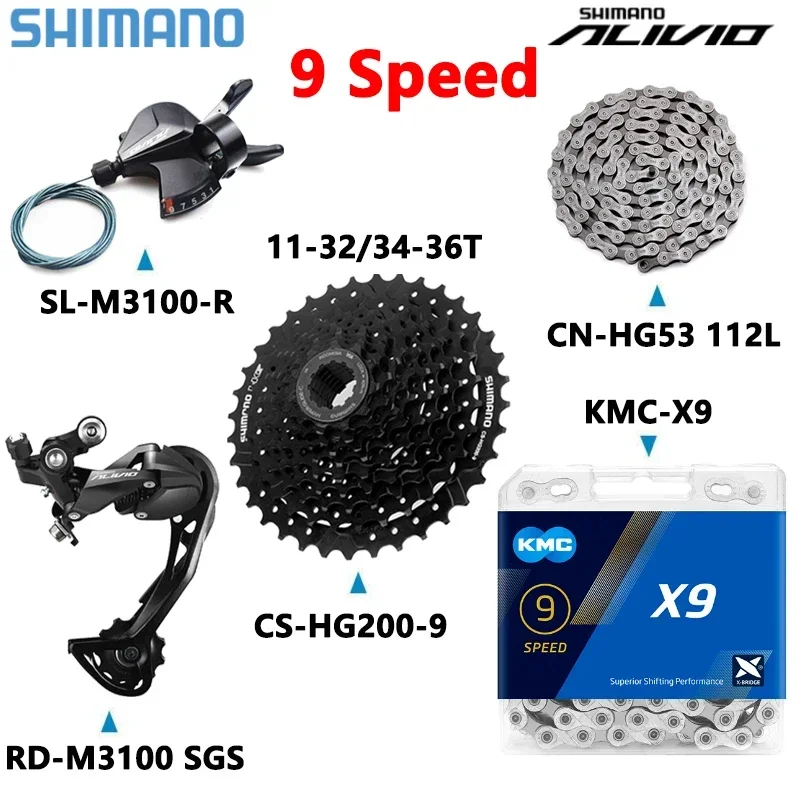 Shimano-Altus-9V-Groupset-RD-M3100SL-M3100-R-Derailleur-9Speed-HG200 ...