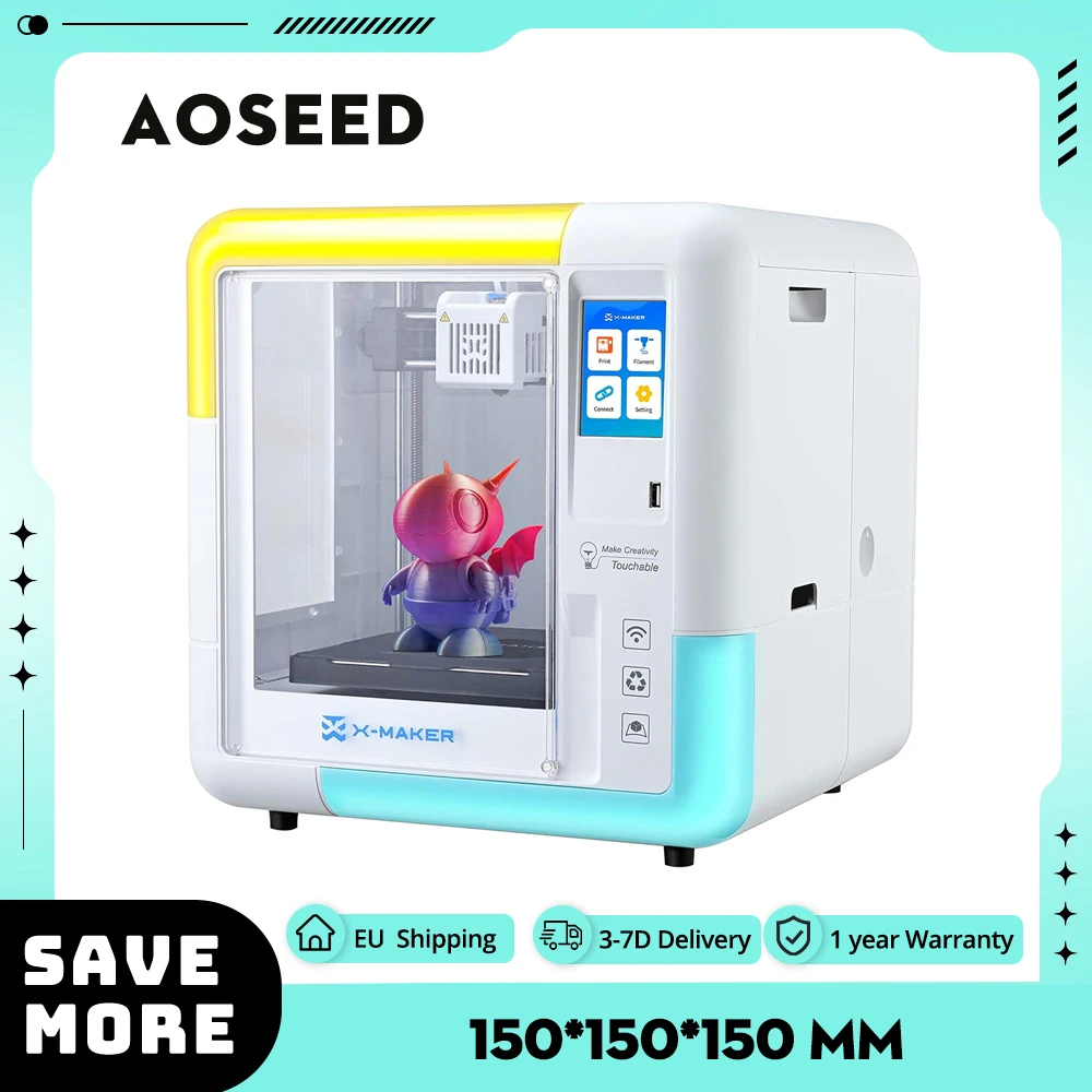 AOSEED X-MAKER 3D Printer Leveling-Free Bed, Wi-Fi Printing, Ultra ...
