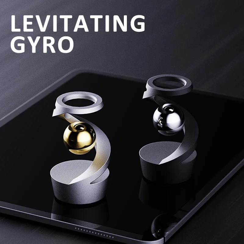 Metal-Tabletop-Floating-Gyro-Gravity-Defying-Kinetic-Desk-Toy-Suspended ...