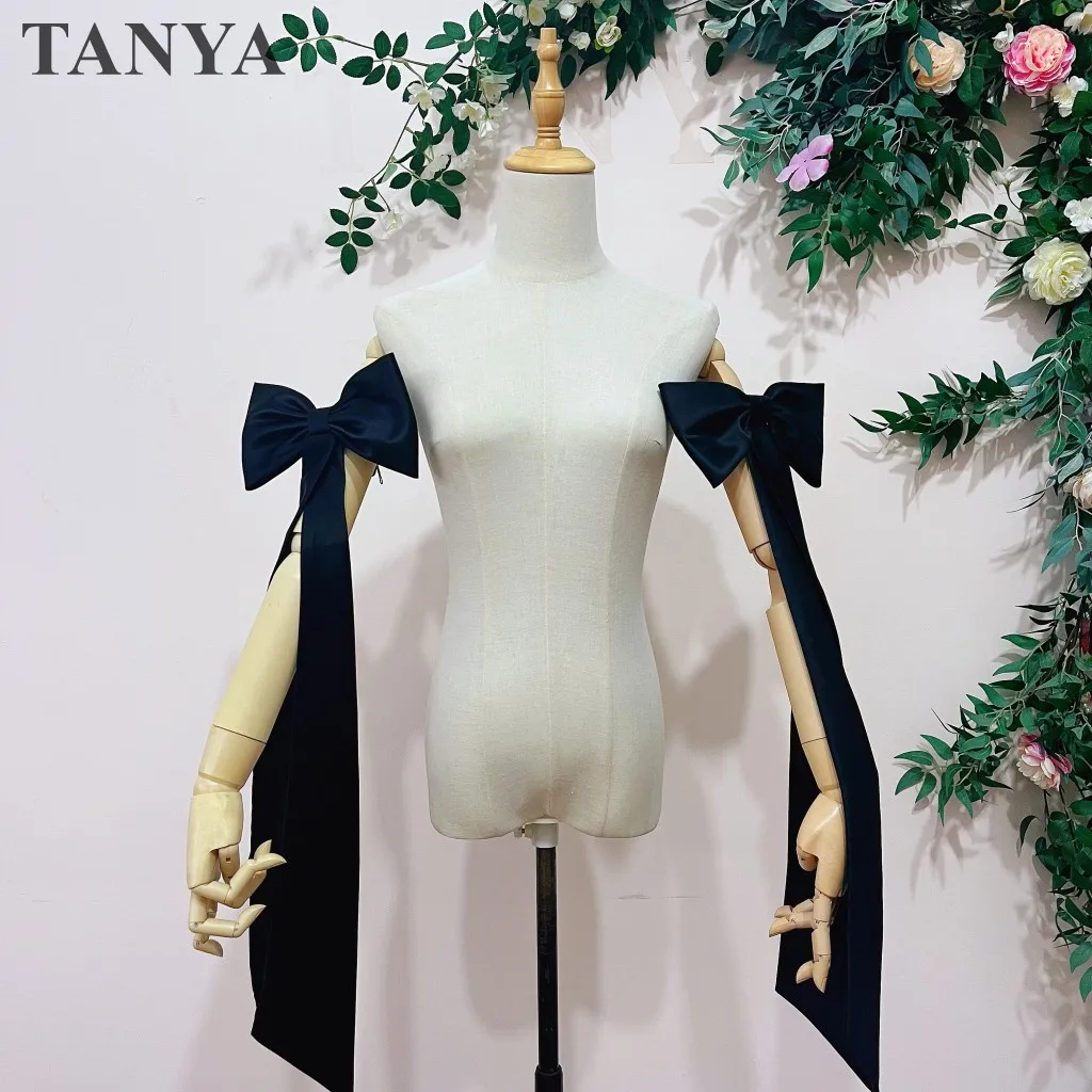 Arm-Decoration-Bow-Sleeves-Satin-Bow-Elastic-Cuffs-Fashion-Detachable ...