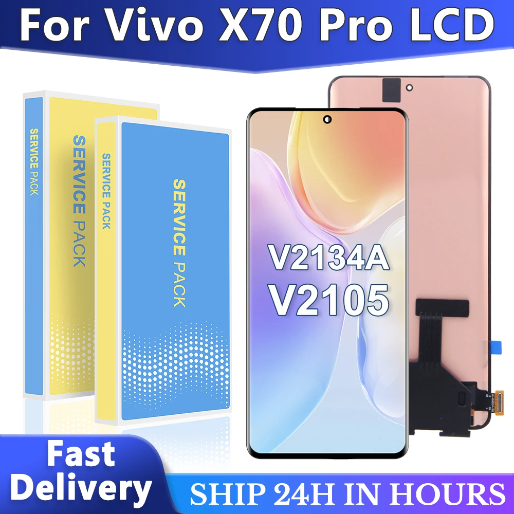 AMOLED For Vivo X70 Pro X70Pro V2134A V2105 LCD Display Touch panel ...
