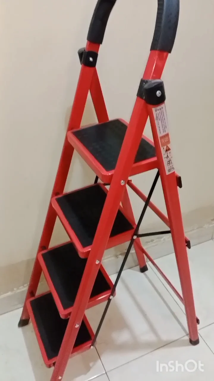 2,3,4,5 & 6 Steps Multi Level Folding Ladder - Red | Daraz.pk