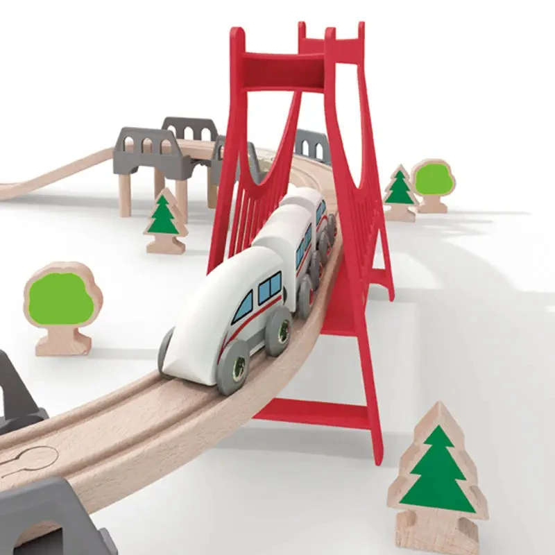 Wooden Train Tracks 3D Design Wooden Train Track Connectors - Tinkercad ...