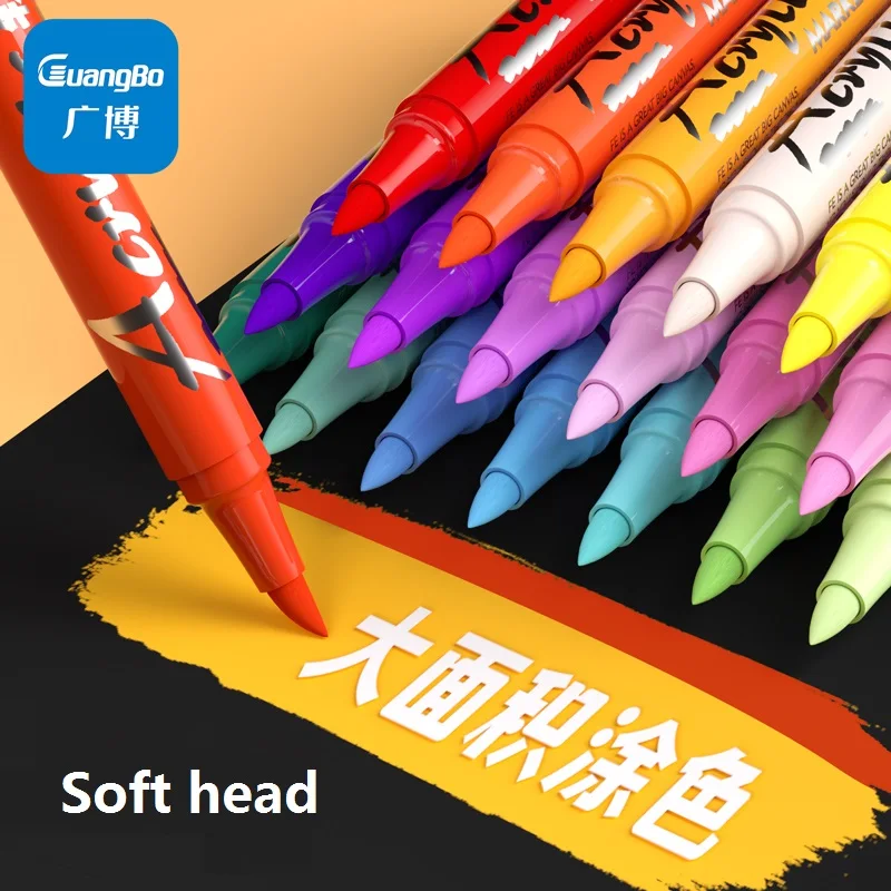 Guangbo-Soft-Head-Acrylic-24-36-48-60-Color-Plumones-Waterproof-and-Non ...